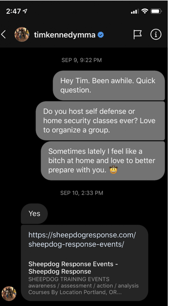 My Review of Sheepdog Response Class with Tim Kennedy